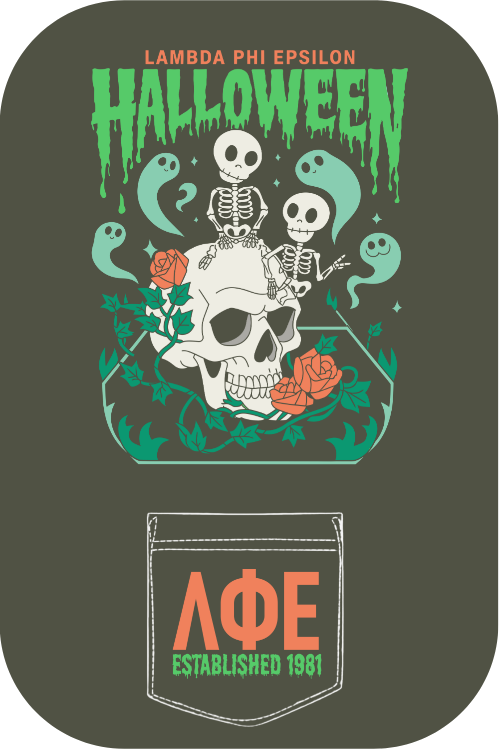 Custom Lambda Phi Epsilon Halloween – Kite and Crest