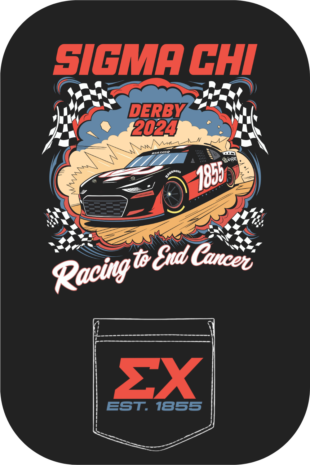 Custom Sigma Chi Racing To End Cancer – Kite and Crest