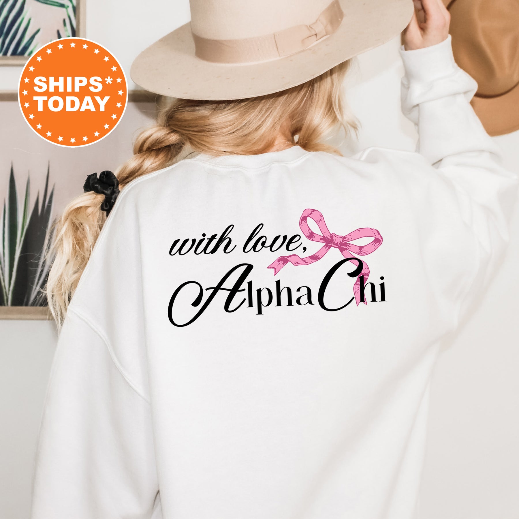 Alpha Chi Omega Cursive Ties Sorority Sweatshirt – Kite and Crest