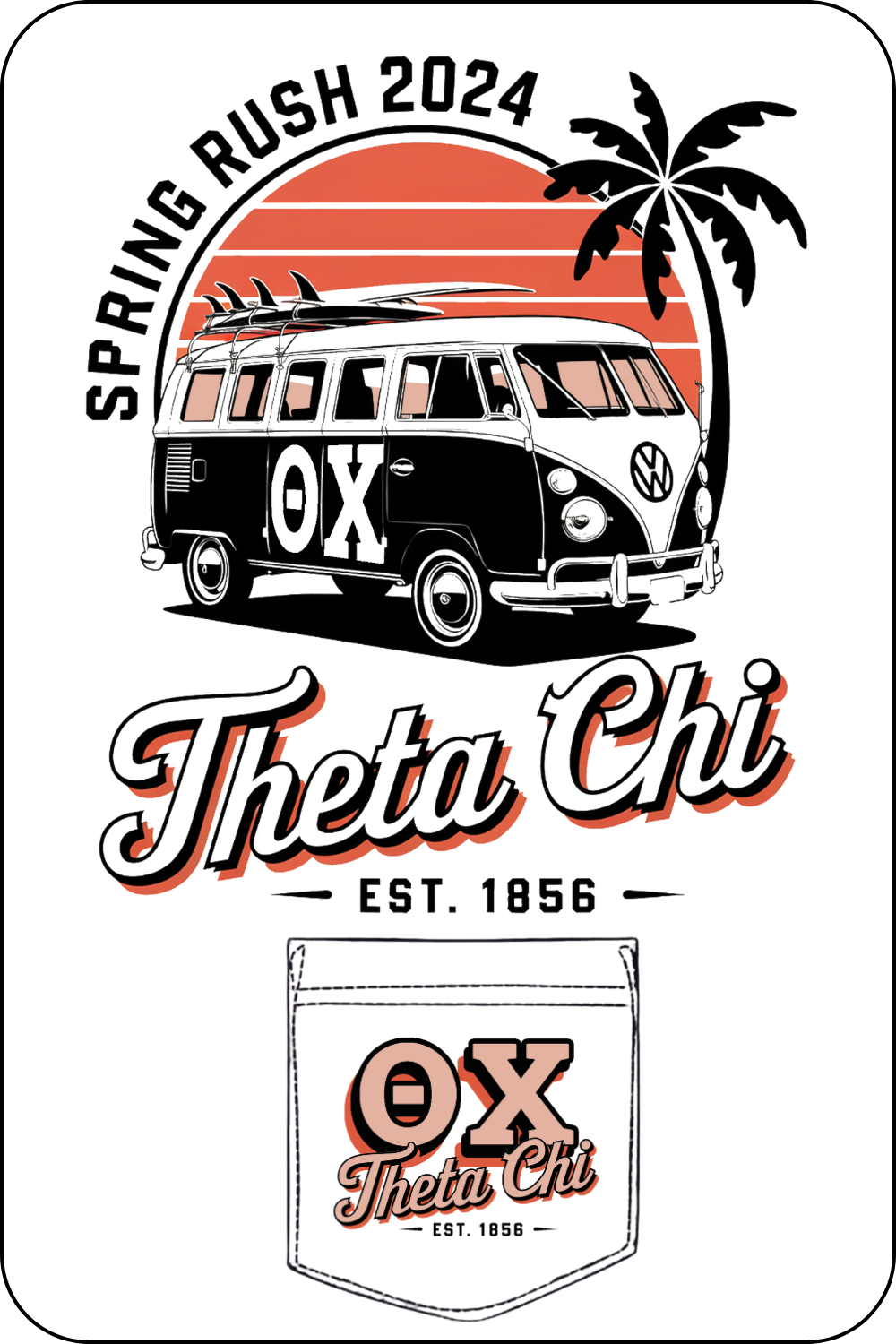 Custom Theta Chi Spring Rush Design – Kite and Crest