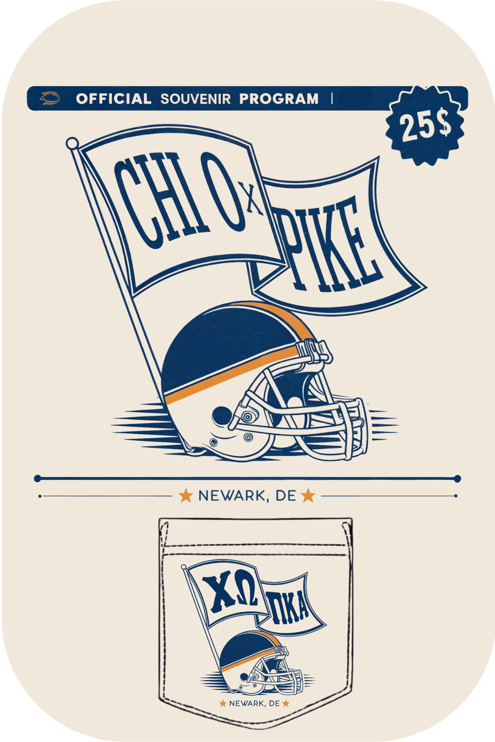 Custom Chi Omega x Pi Kappa Alpha Game Day Football Soccer – Kite and Crest