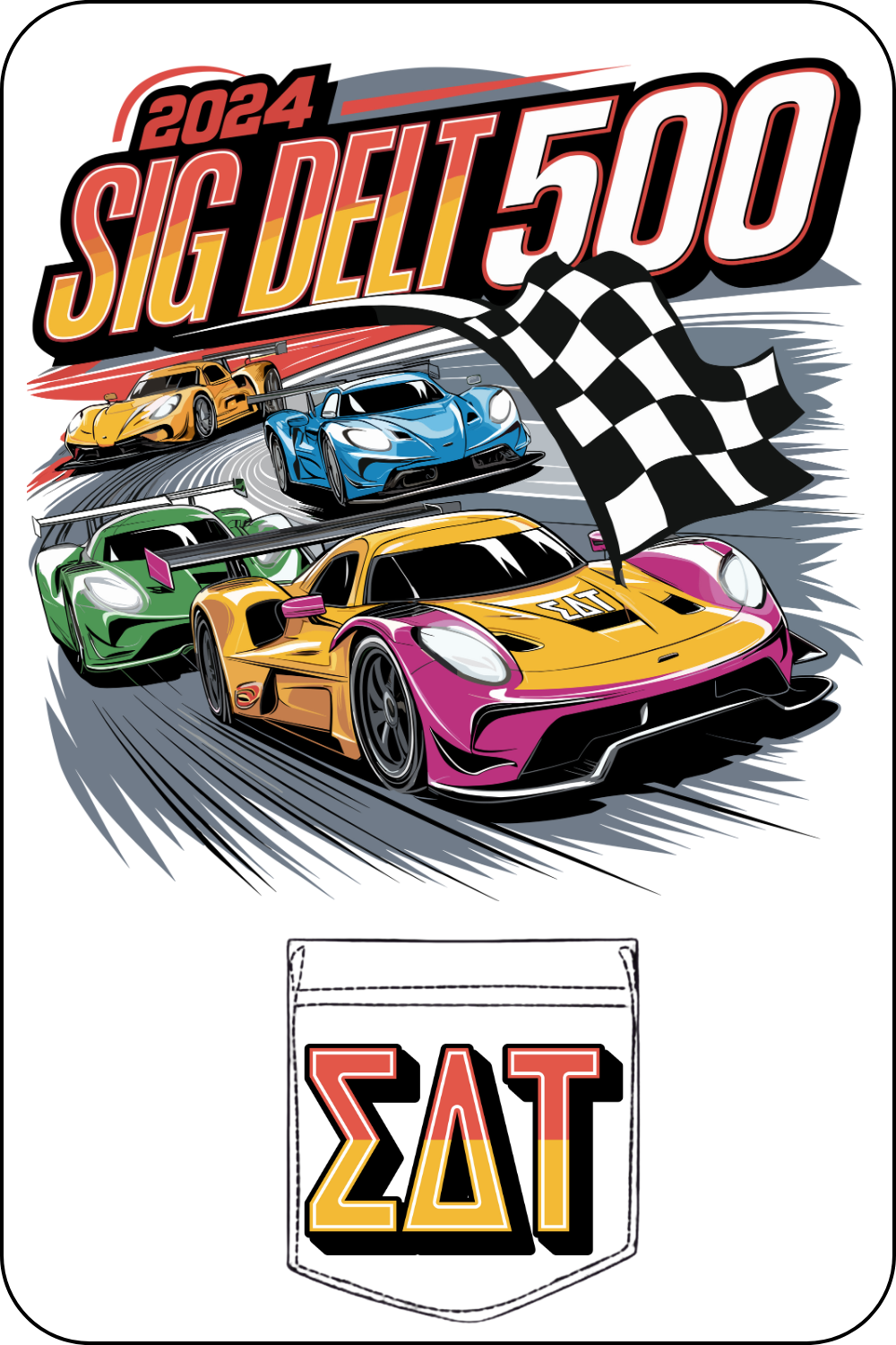 Custom Sigma Delta Tau Formula 1 Racing Car Design – Kite and Crest