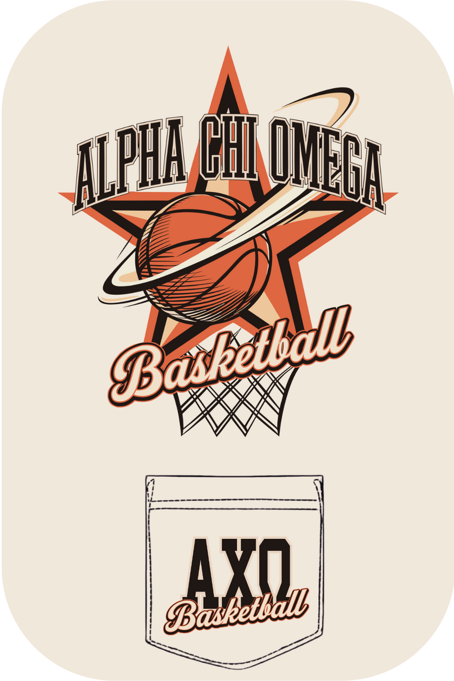 Custom Alpha Chi Omega Basketball – Kite and Crest