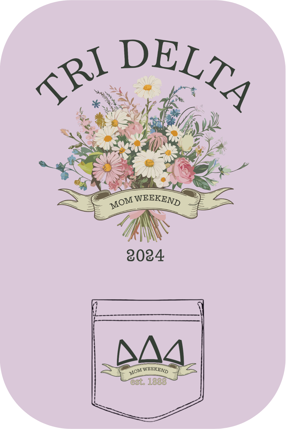 Custom Tri Delta Mom Weekend – Kite and Crest