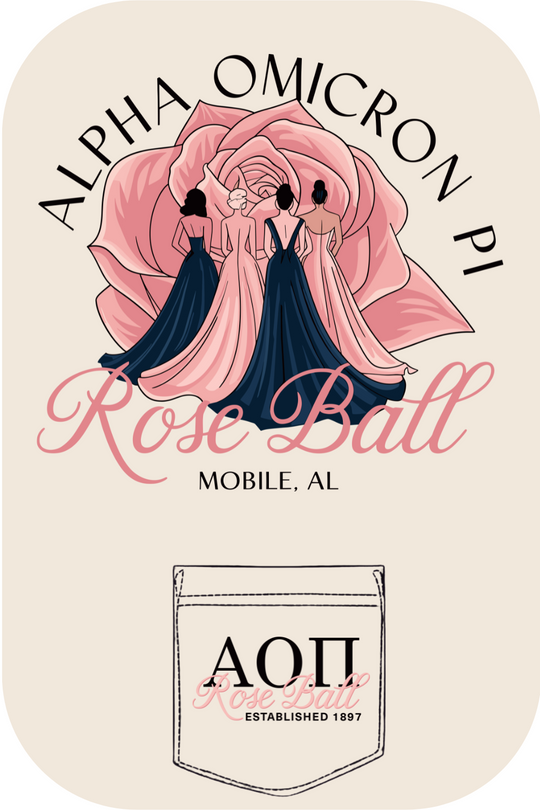 Custom Alpha Omicron Pi Rose Ball – Kite and Crest