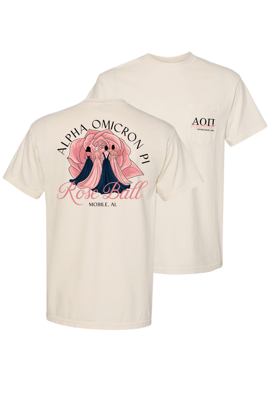 Custom Alpha Omicron Pi Rose Ball – Kite and Crest