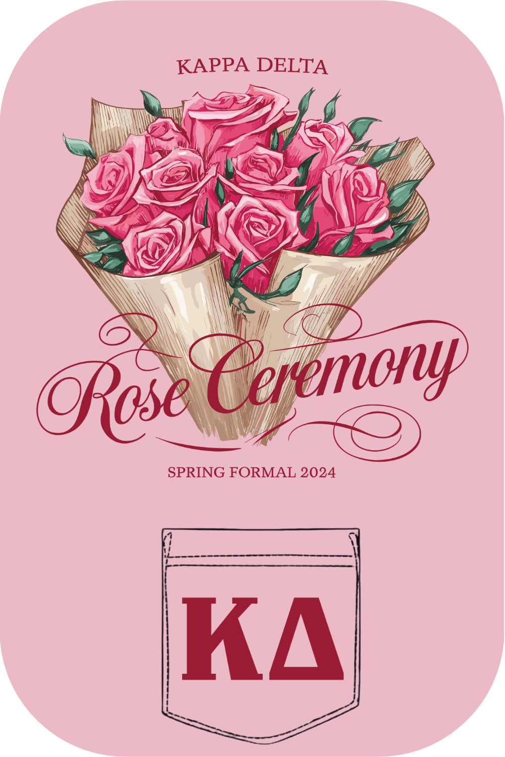 Custom Kappa Delta Rose Ceremony – Kite and Crest