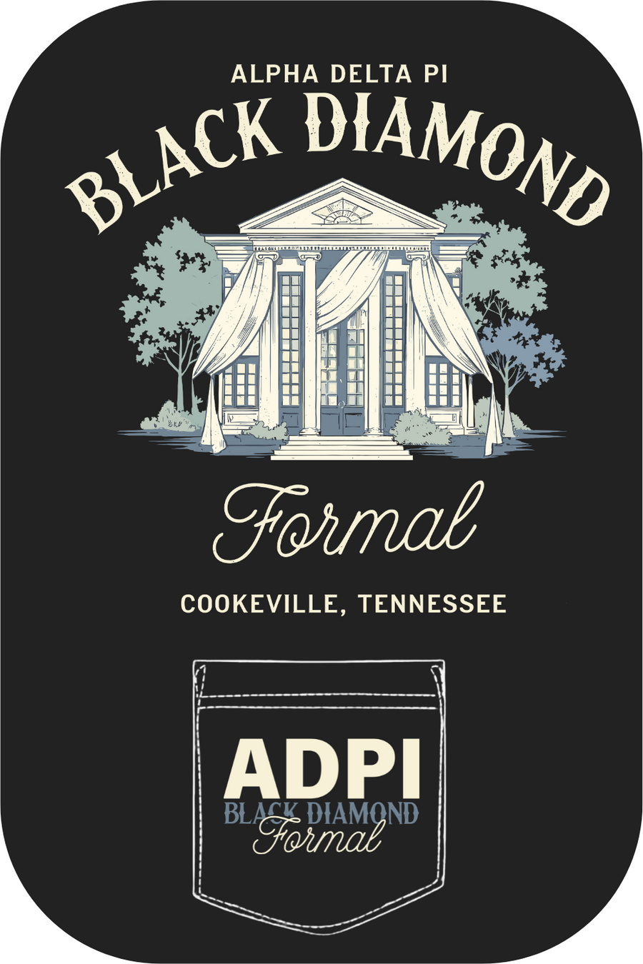 Custom Alpha Delta Pi Black Diamond Formal – Kite and Crest