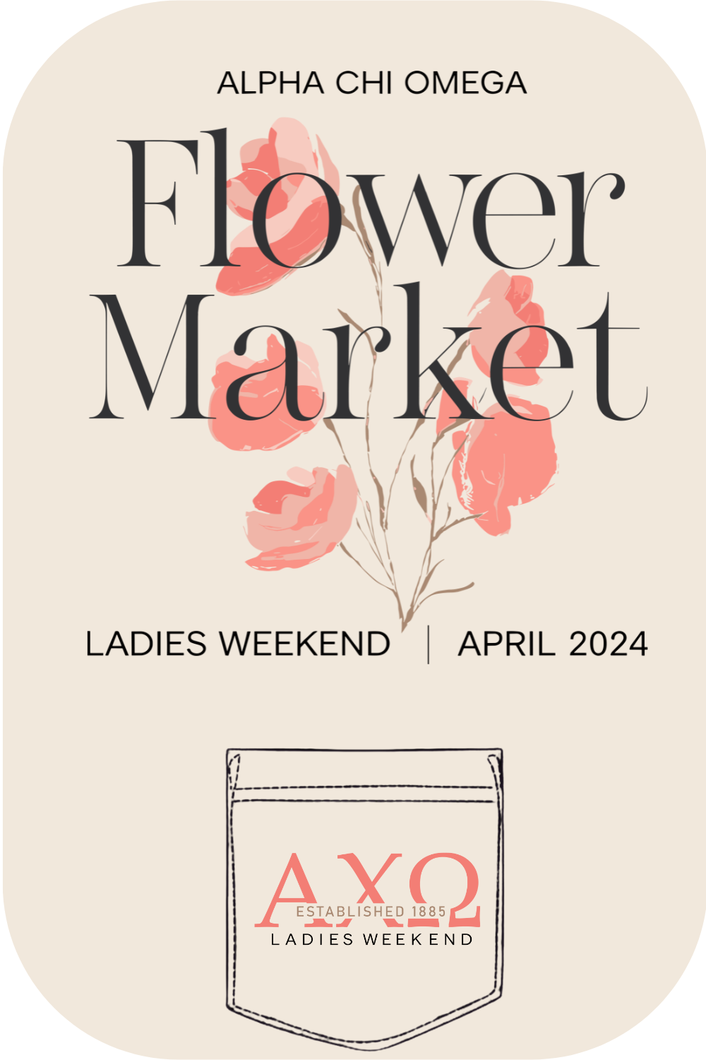 Custom Alpha Chi Omega Flower Market – Kite and Crest