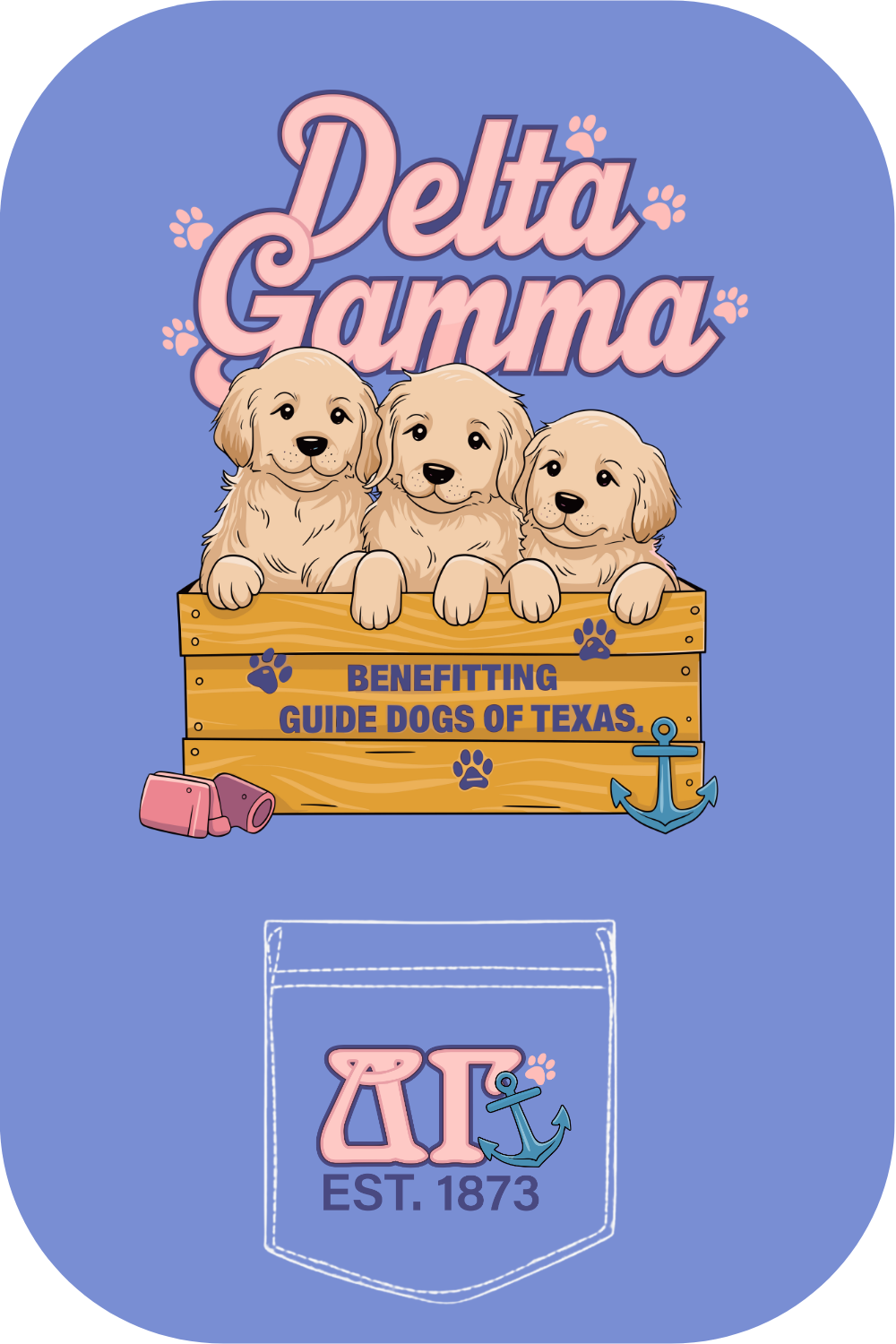 Custom Delta Gamma Benefitting Guide Dogs – Kite and Crest