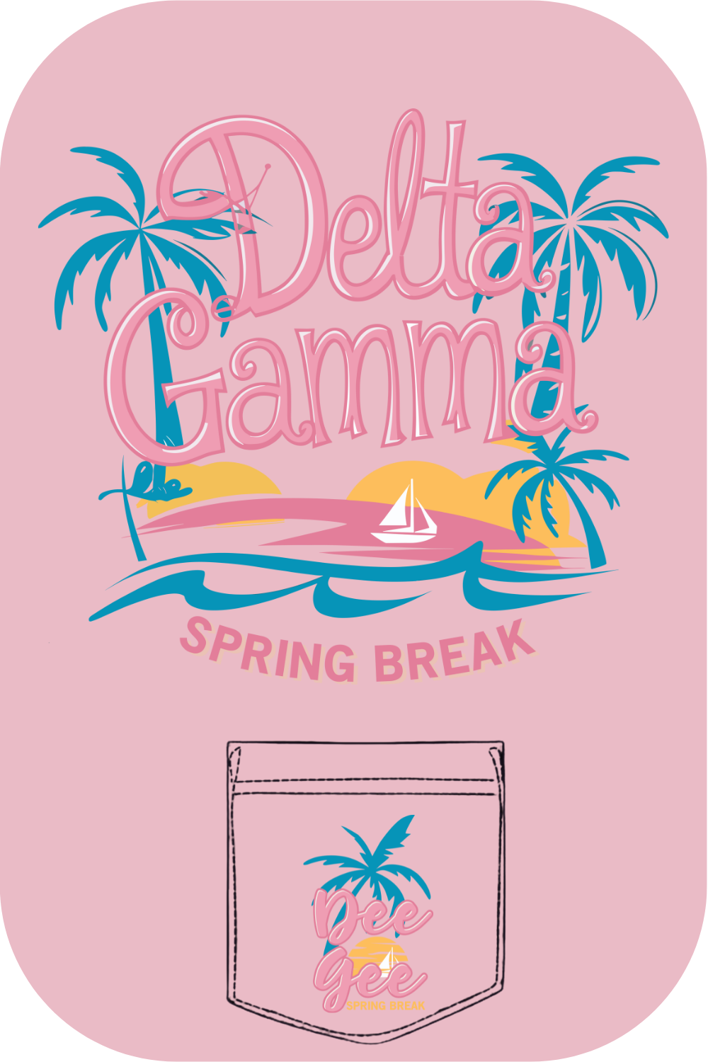 Custom Delta Gamma Spring Break – Kite and Crest