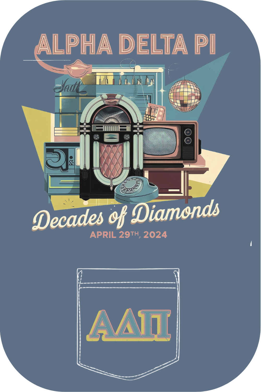 Custom Alpha Delta Pi Decades Of Diamonds – Kite and Crest