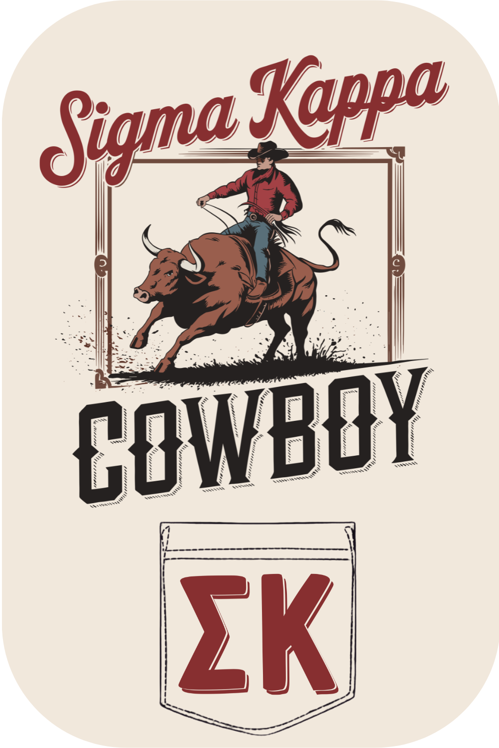 Custom Sigma Kappa Cowboy – Kite and Crest