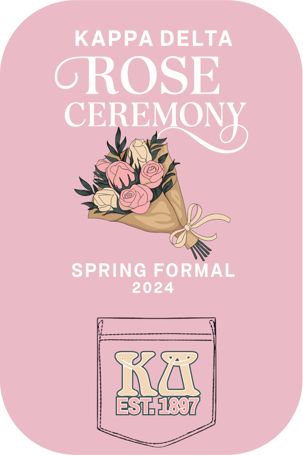 Custom Kappa Delta Rose Ceremony Spring Formal – Kite and Crest