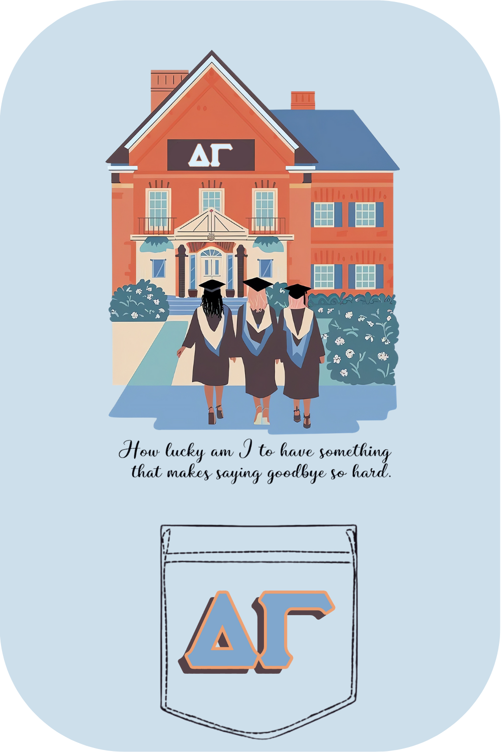 Custom Delta Gamma Graduation – Kite and Crest