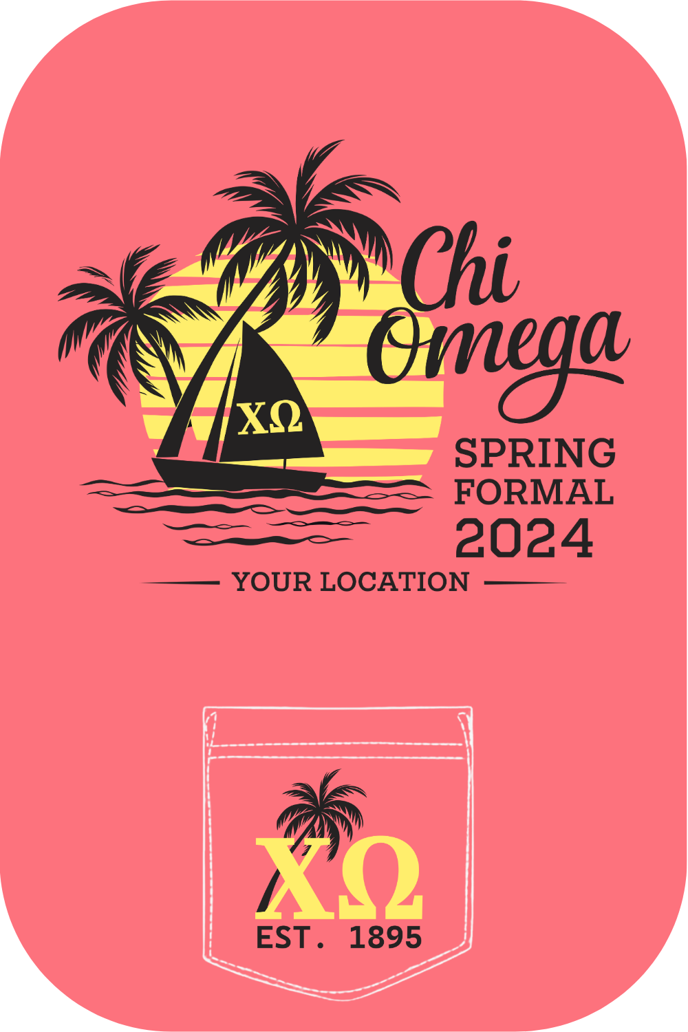 Custom Chi Omega Spring Formal – Kite and Crest
