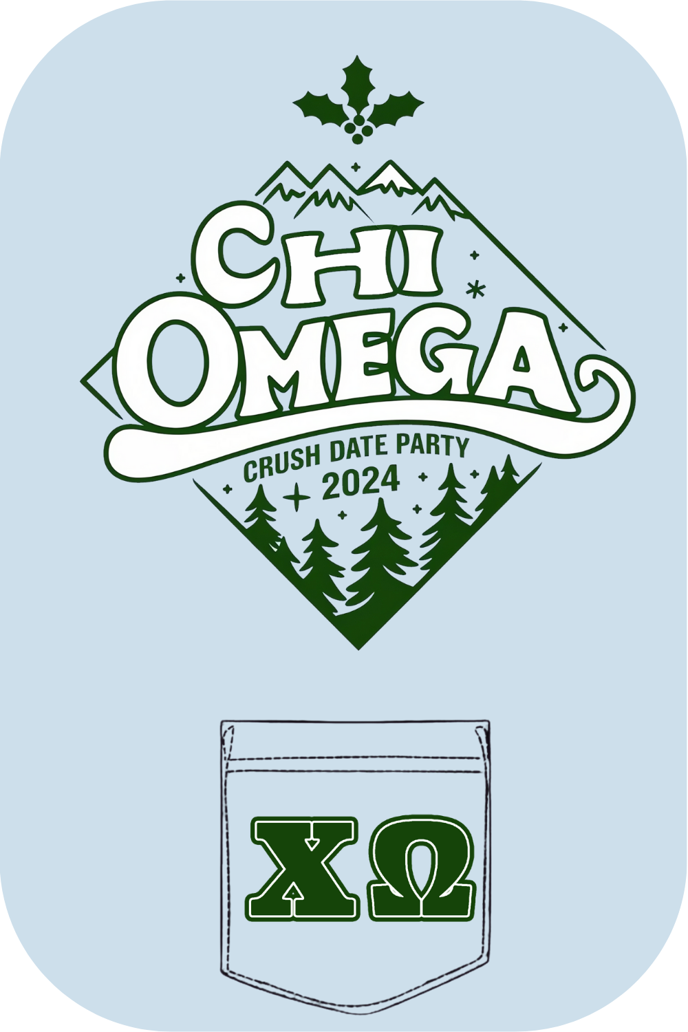 Custom Chi Omega Crush Date Party – Kite and Crest