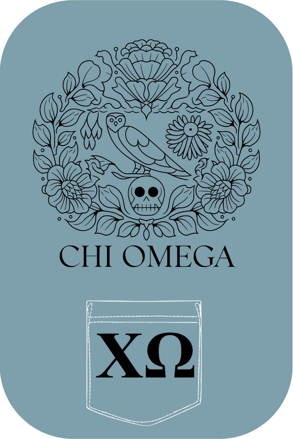 Custom Chi Omega – Kite and Crest