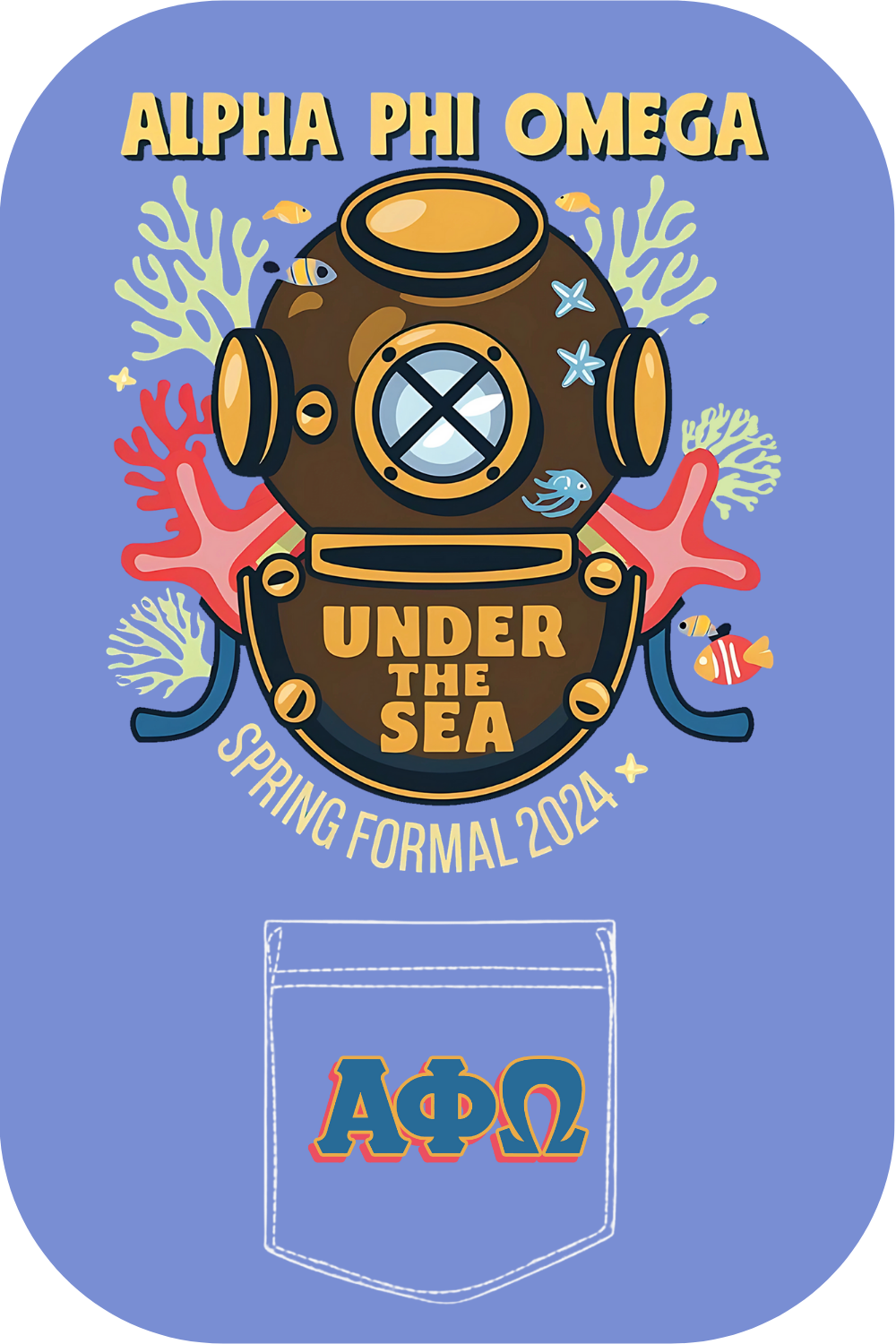 Custom Alpha Phi Omega Under The Sea – Kite and Crest