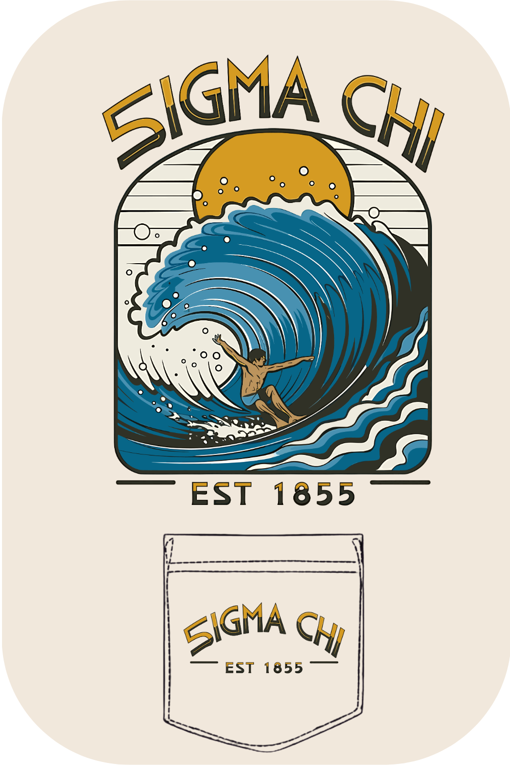Custom Sigma Chi Surfing – Kite and Crest