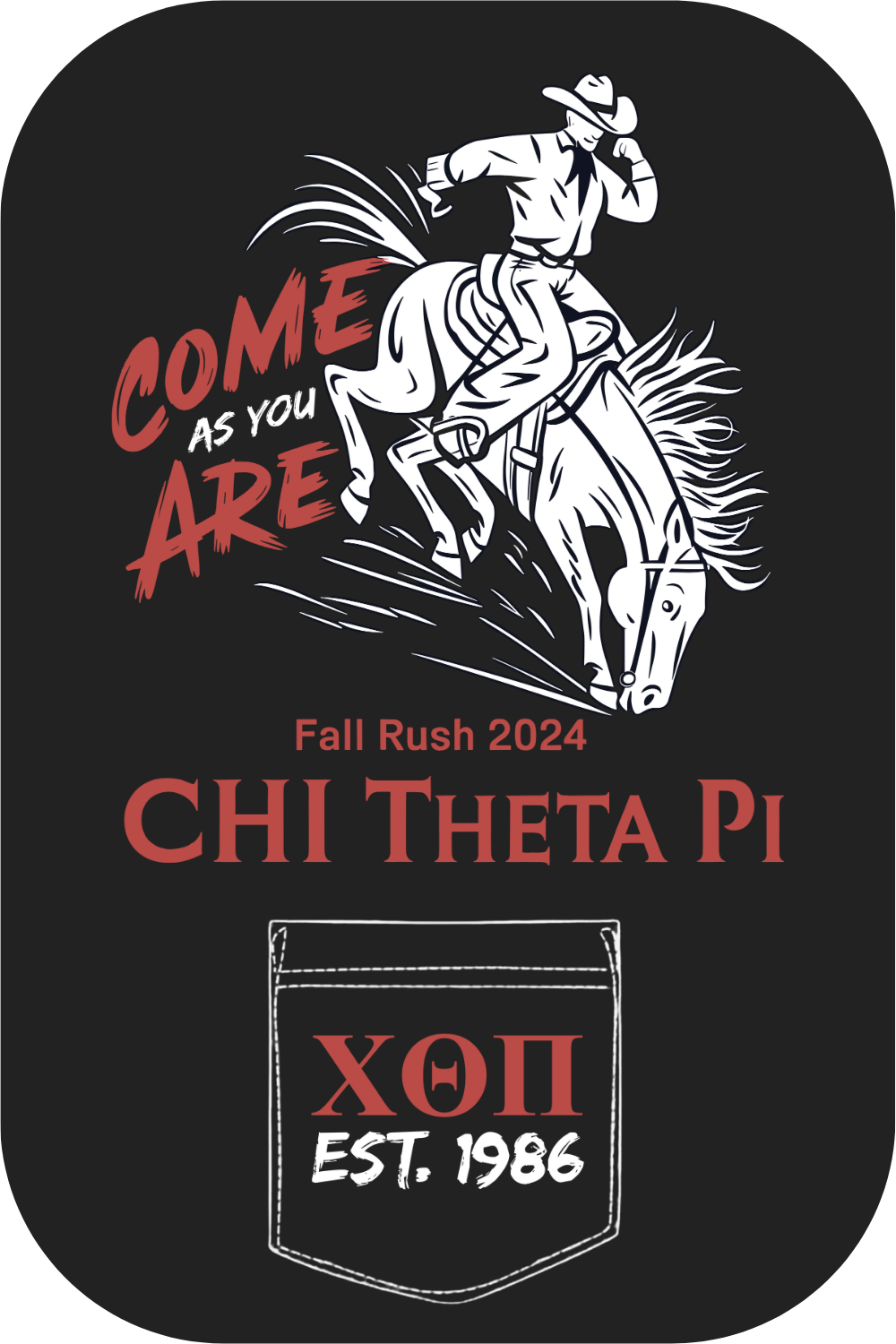 Custom Come As You Are Chi Theta Pi – Kite and Crest