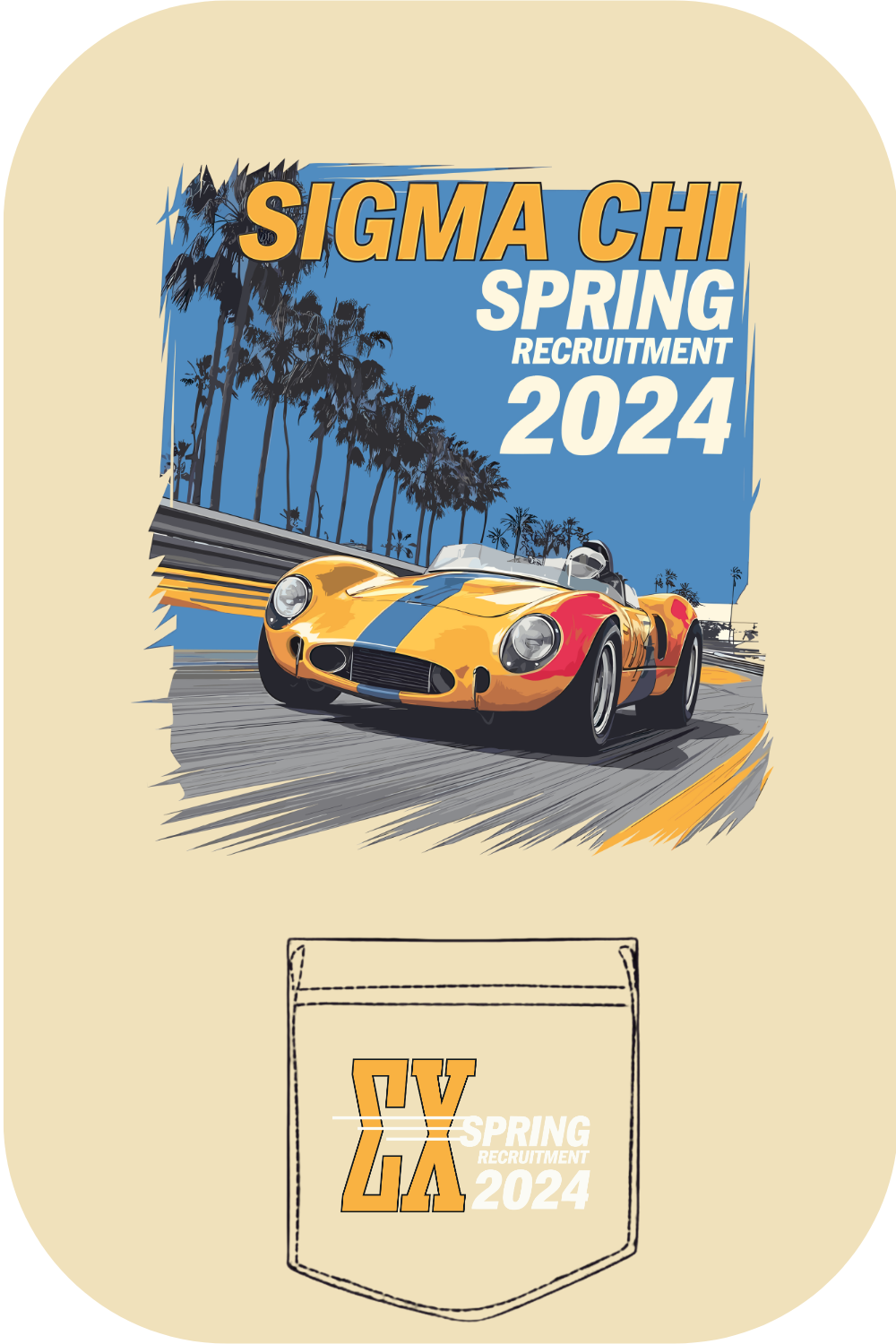 Custom Sigma Chi Spring Recruitment Fast Car – Kite and Crest