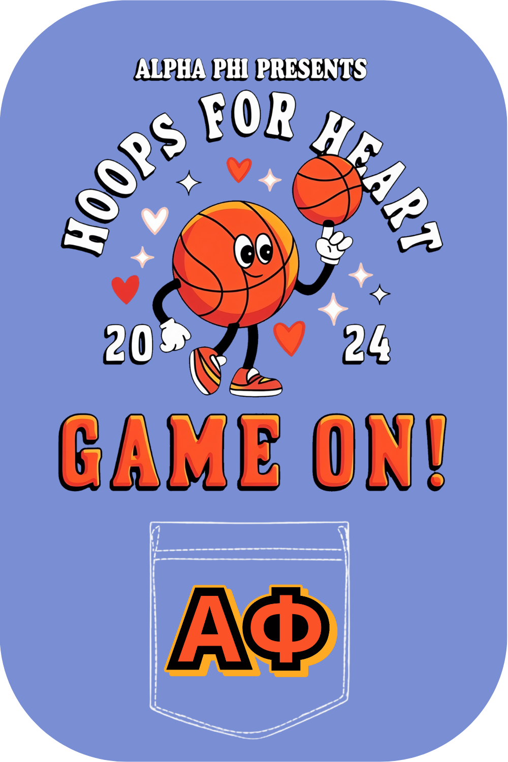 Custom Alpha Phi Presents Hoops For Heart Game On – Kite and Crest