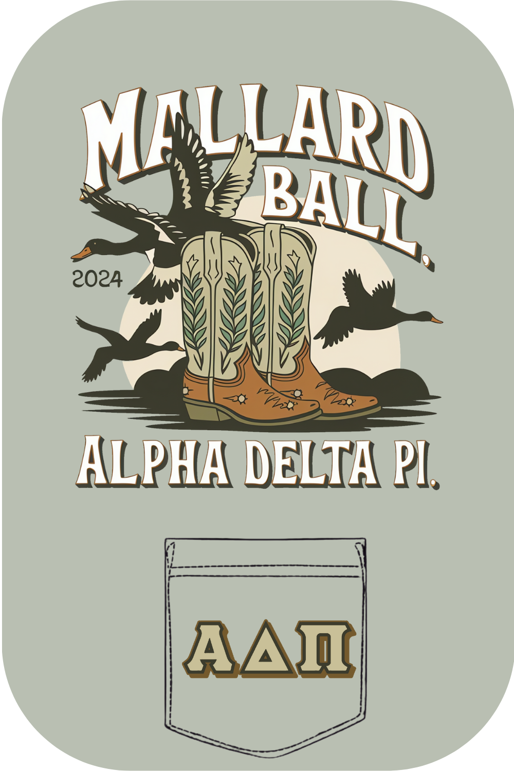 Custom Mallard Ball Alpha Delta Pi – Kite and Crest