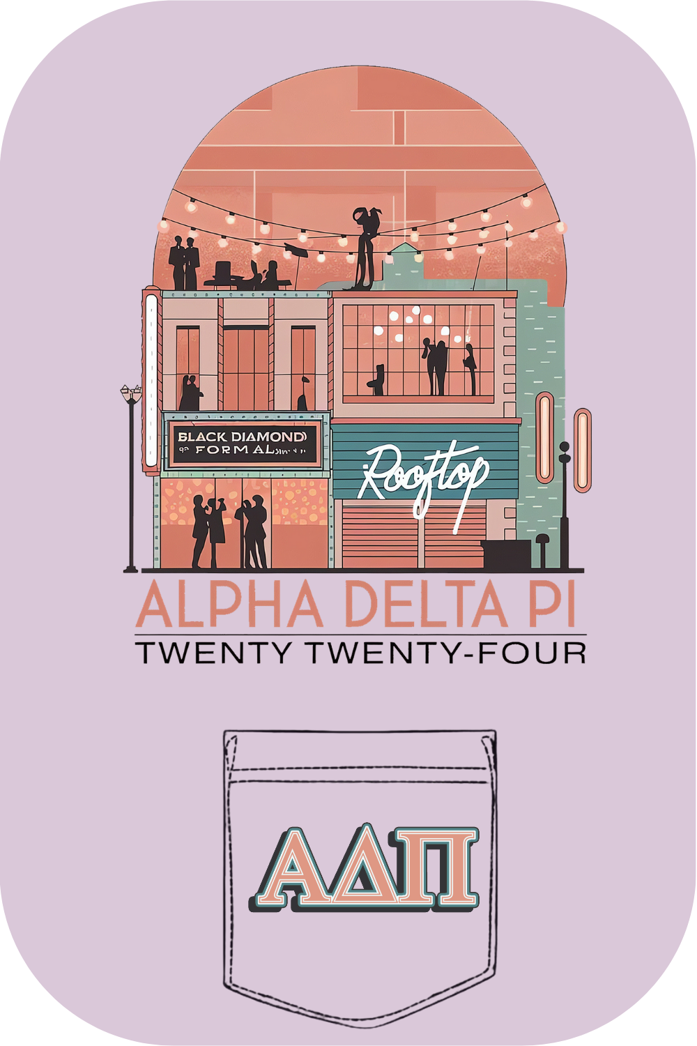 Custom Black Diamond Formal Alpha Delta Pi – Kite and Crest