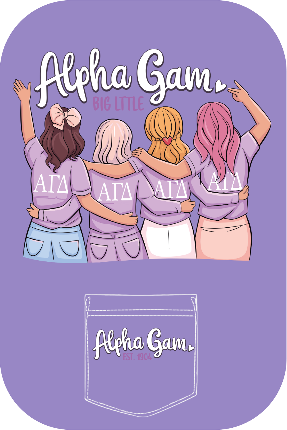Custom Alpha Gam Big Little – Kite and Crest