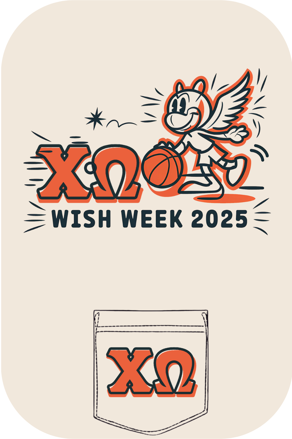 Custom Chi Omega Wish Week – Kite and Crest