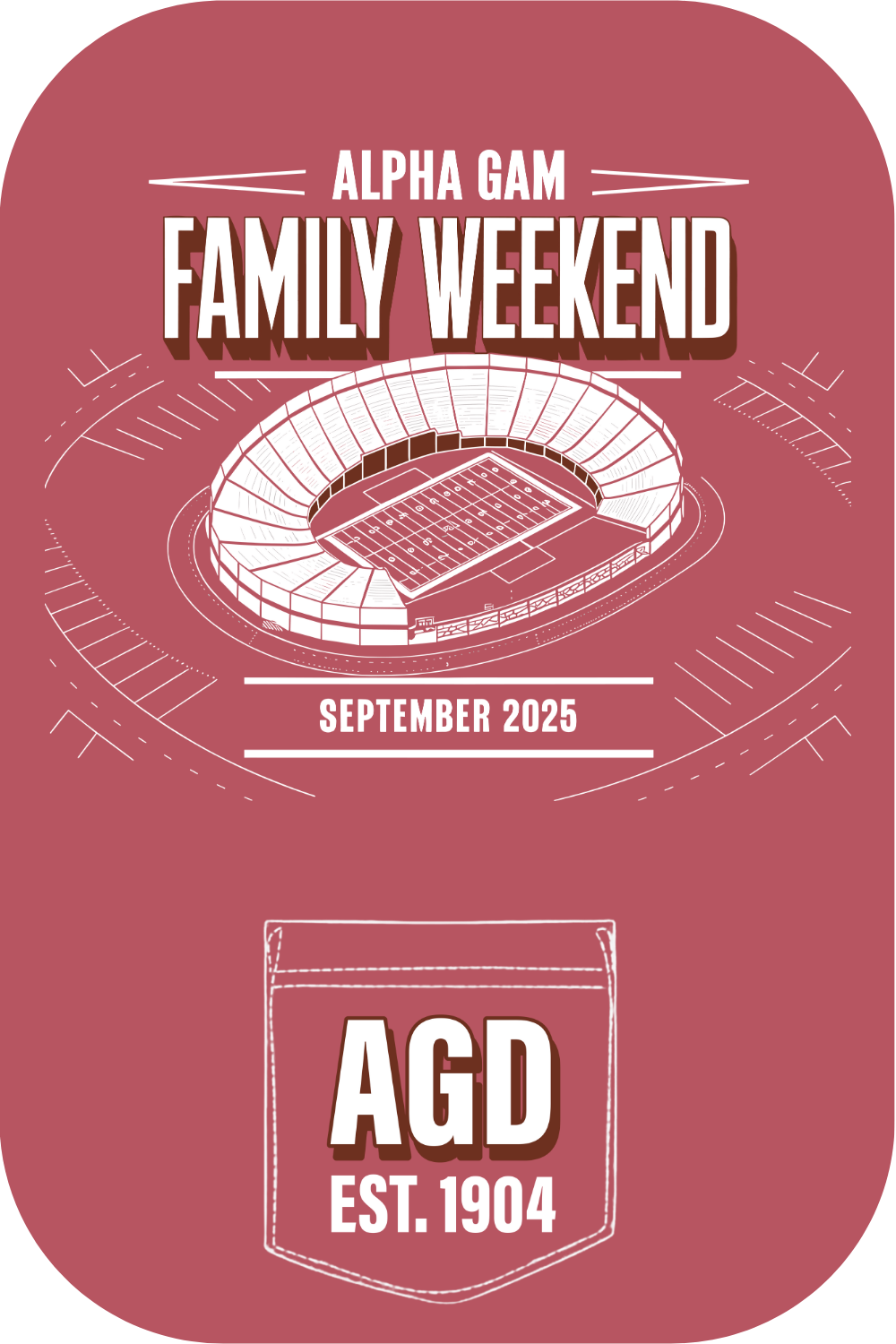 Custom Alpha Gam Family Weekend – Kite and Crest