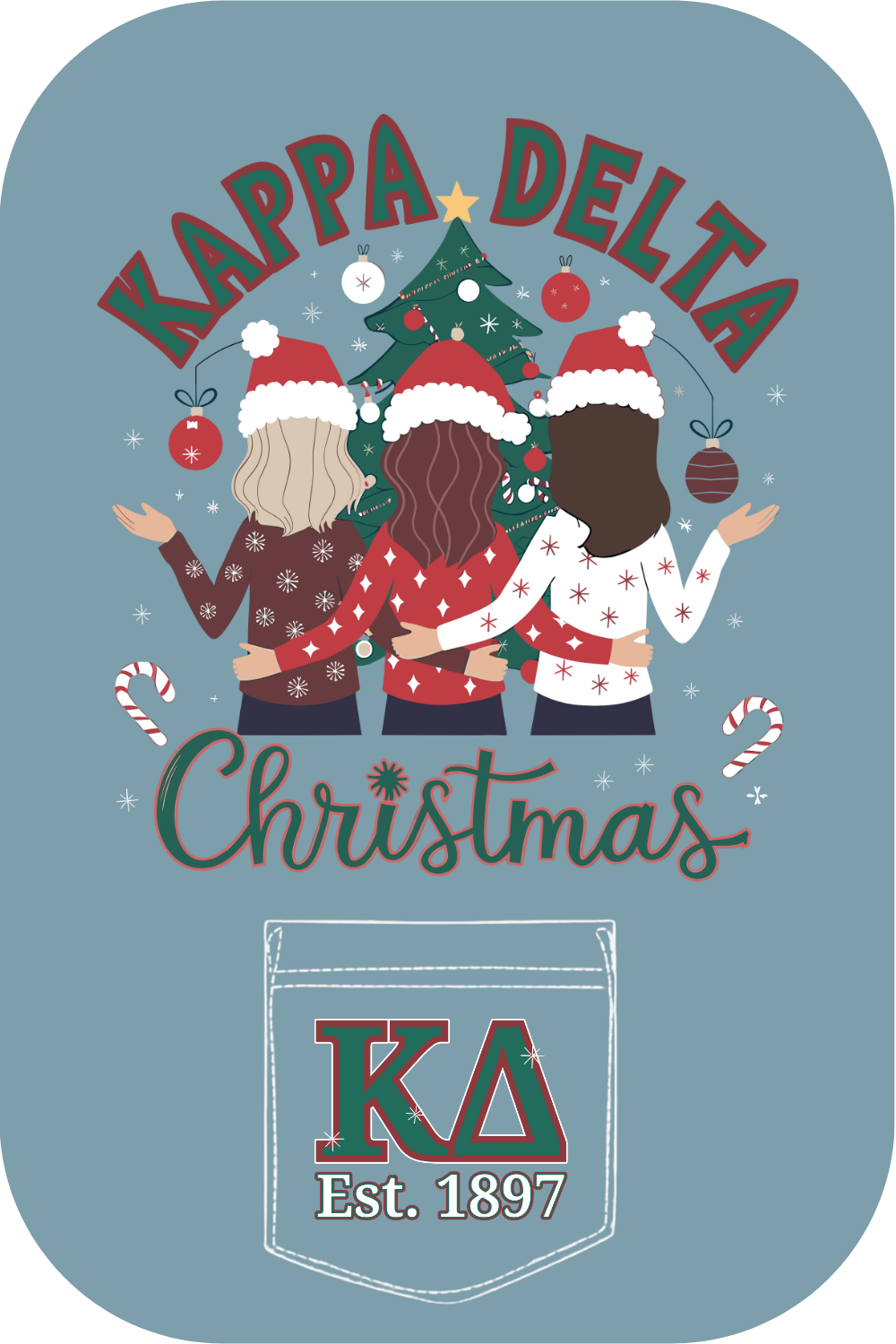Custom Kappa Delta Christmas Warm Party – Kite and Crest