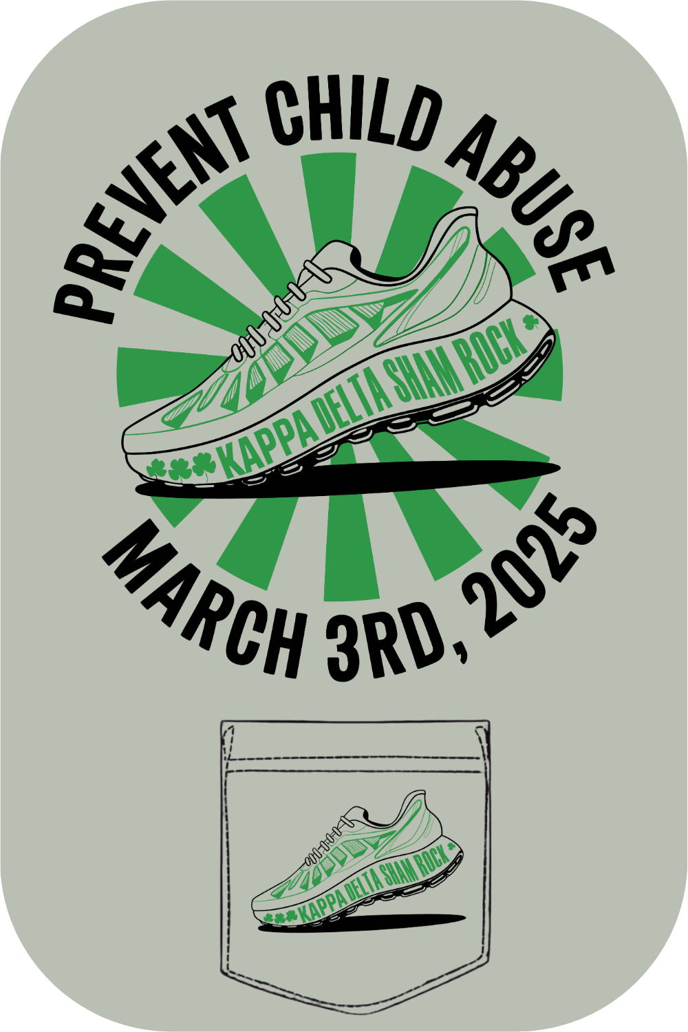 Custom Prevent Child Abuse Kappa Delta Shamrock – Kite and Crest