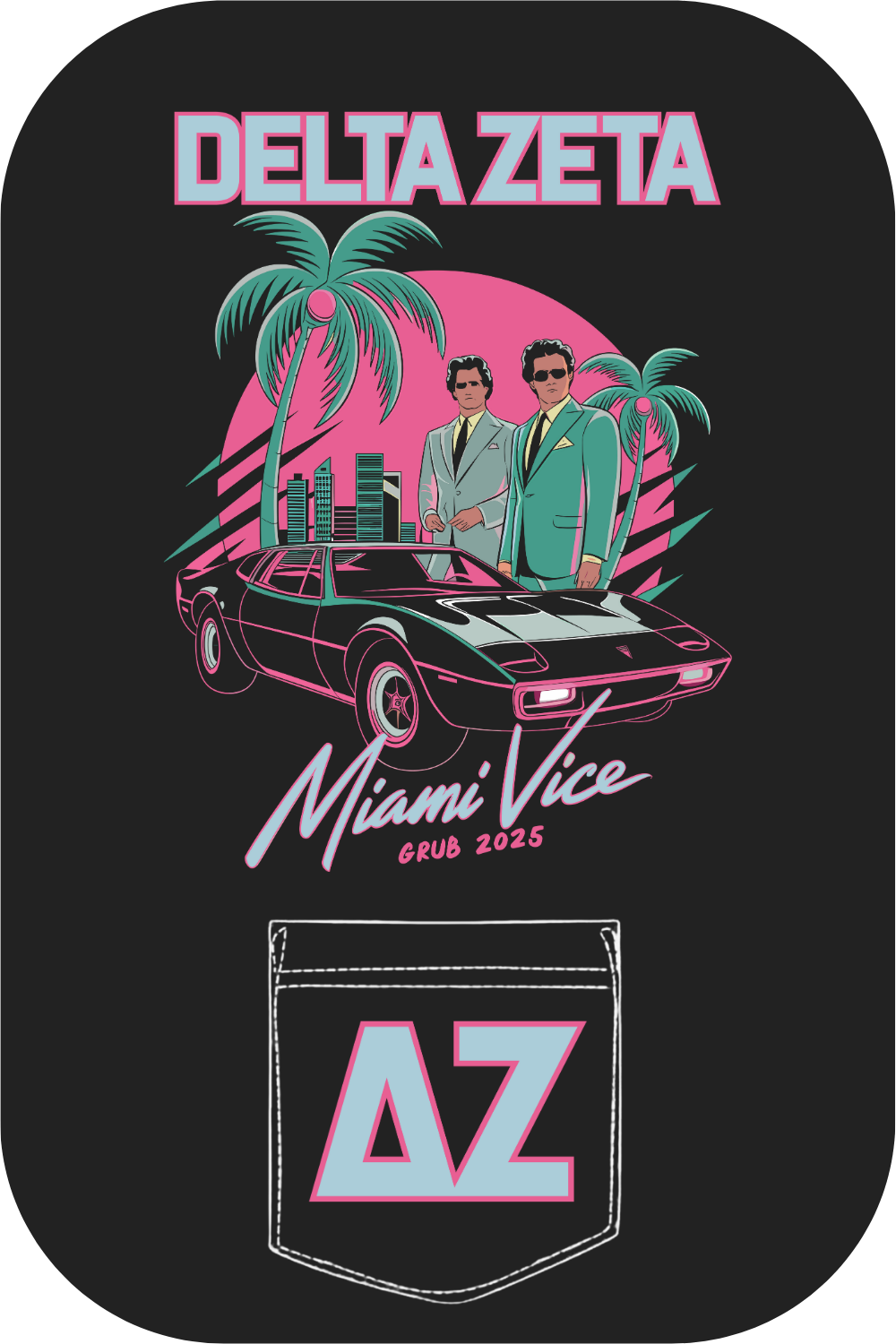 Custom Delta Zeta Miami Vice – Kite and Crest