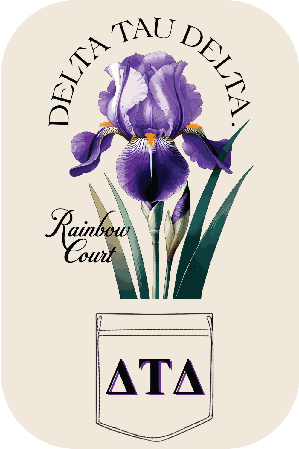 Custom Delta Tau Delta Rainbow Court – Kite and Crest