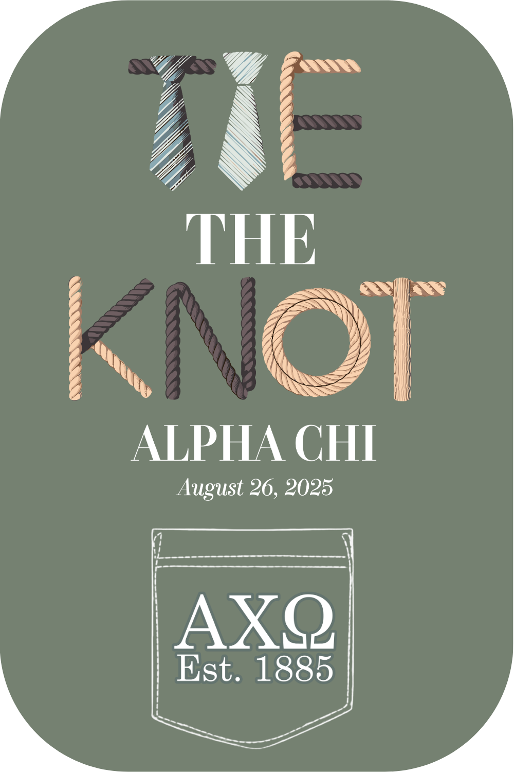 Custom Tie The Knot Alpha Chi – Kite and Crest