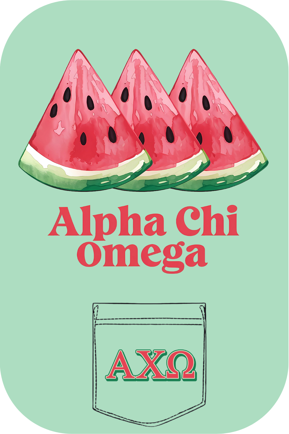 Custom Alpha Chi Omega Watermelon – Kite and Crest