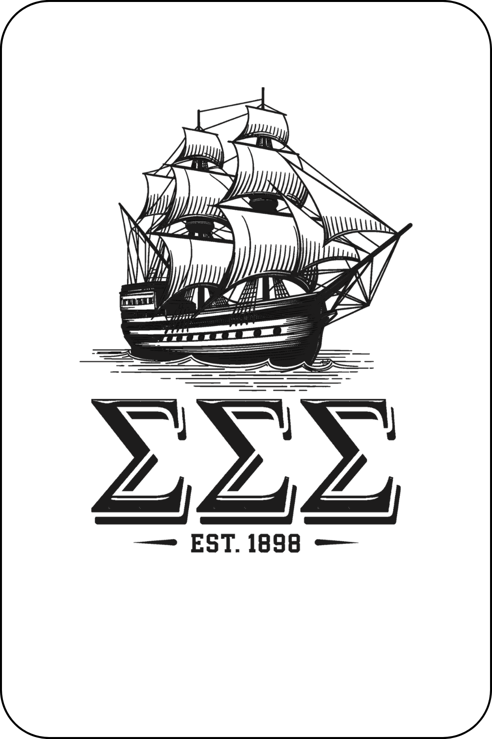 Custom Tri Sigma Pirate Ship Design – Kite and Crest