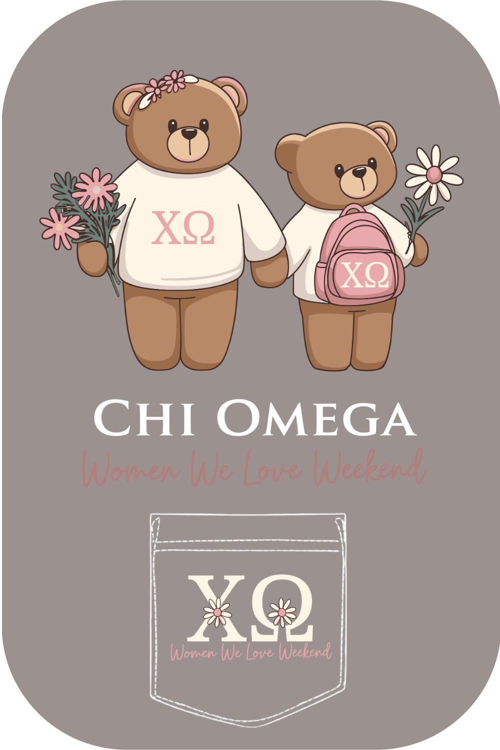 Custom Chi Omega Women We Love Weekend – Kite and Crest