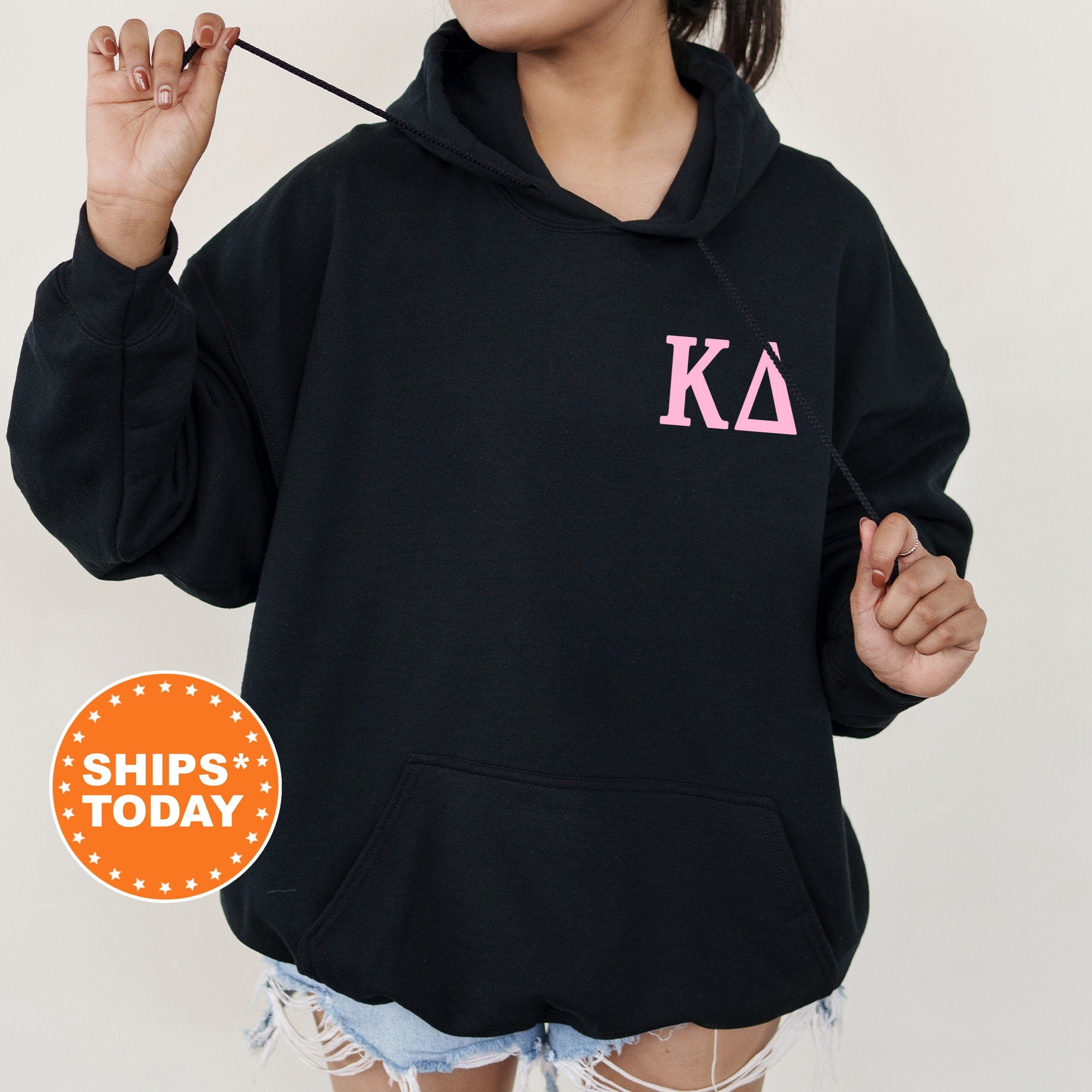 Kappa Delta Pink Aura Sorority Sweatshirt | Kay Dee Left Pocket Design ...