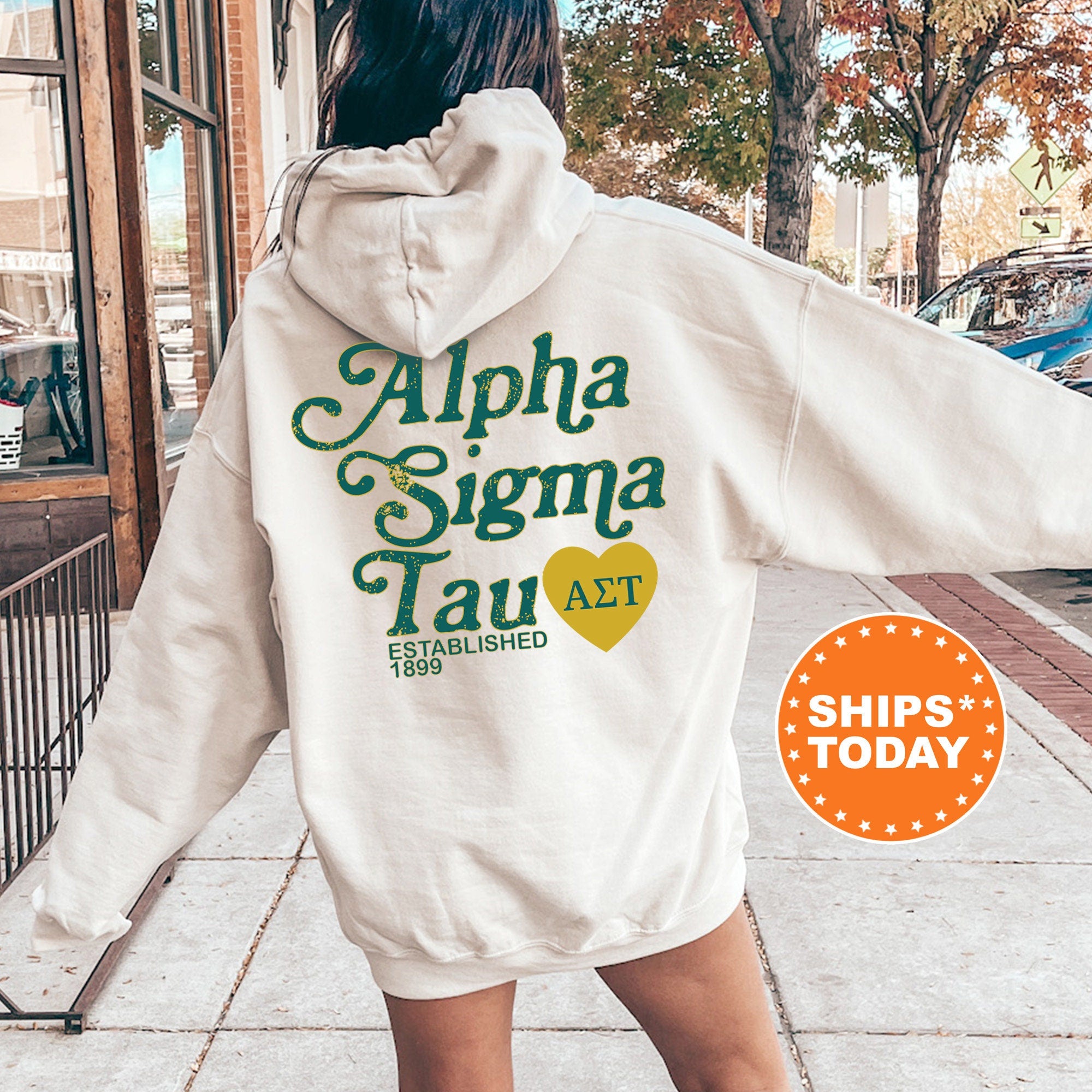 Alpha Sigma Tau Faded Letters Sorority Sweatshirt | AST Sorority Crewn ...